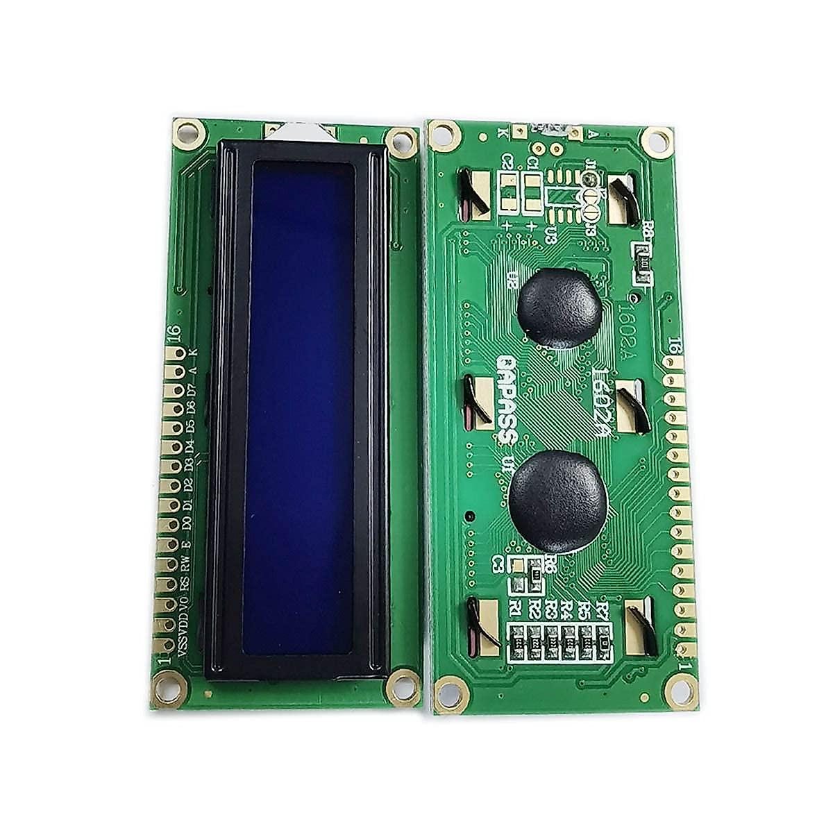 Kiro&Seeu 2pcs HD44780 LCD1602 Screen with Backlight LCD Display Module Board 2 x 16 Characters 1602 5v Compatible with Ar-duino Duemilanove Robot 1602A UNO R3 MEGA2560 Nano Due Raspberry Pi