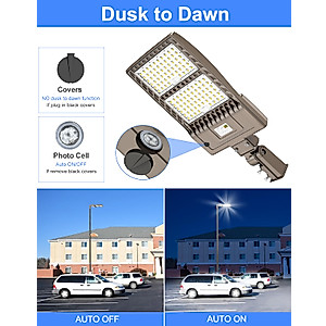 KUKUPPO 480 Volt 400W LED Parking Lot Light 60,000LM, Industrial Grade LED Shoebox Parking Pole Mount Light 5000K IP65 Waterproof Outdoor Commercial Area Lighting with Slip Fitter 277-480VAC