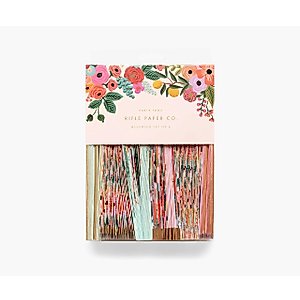 RIFLE PAPER CO. Fans | Set of 6 Durable Decorative Paper Fans, Different Sizes, Includes Adhesive Strips, Paperclips, and String, Displays as Backdrop, Garden Party
