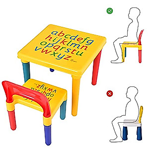 Children's Plastic Table and Chair Set, Which Can Be Used in Kindergartens, Homes, Gardens and Amusement Parks ( Color : JE08399 )