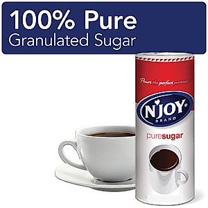 N'Joy Sugar Canisters 22 Ounce (Pack of 2) 100% Pure Granulated Bulk Sugar w/CC's Sweets & Snacks Scoop
