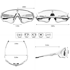 KAPVOE Photochromic Cycling Glasses Men Women Mountain Bike Sunglasses Clear MTB Bicycle Riding