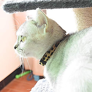 Breakaway Cat Collars with Bell, Set of 3, Durable & Safe Cute Kitten Collars Safety Adjustable Kitty Collar for Cat Puppy 7.5-11in (Leopard)