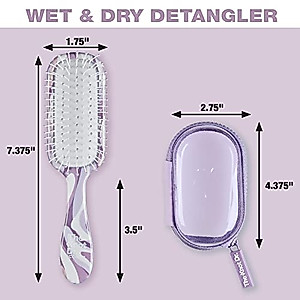 The Knot Dr. hair brush by Conair - Detangling hair brush - Travel Brush - wet brush - Removes Knots and Tangles in wet or dry hair - Purple