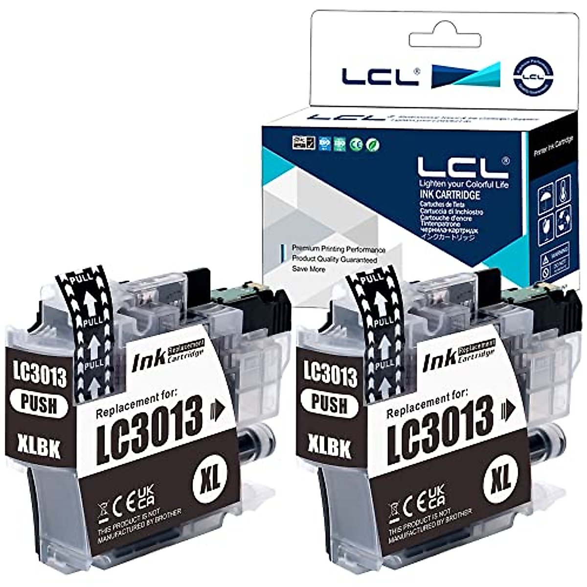 LCL Compatible Ink Cartridge Replacement for Brother LC-3013 LC3013 LC30132PKS LC-3013BK LC3013BK High Yield MFC-J491DW MFC-J497DW MFC-J690DW MFC-J895DW (2-Pack Black)