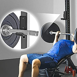 SELEWARE J Hooks for Power Rack, Heavy Duty Barbell J Cups for 2" x 2" Tube Squat Rack with 1" Hole, 1500lbs Capacity, Set of 2