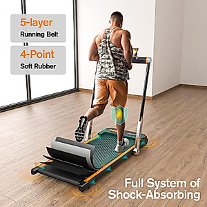 Walking Pad 2 in 1 Under Desk Treadmill 2.5HP Folding Electric Treadmill Walking Jogging Machine for Home Office with Remote Control