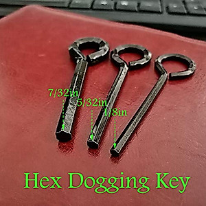QOFOWIN 1/8” Standard Hex Dogging Key with Full Loop, Allen Wrench Door Key for Push Bar Panic Exit Devices, Solid Metal - 10 Packs(1/8, black)