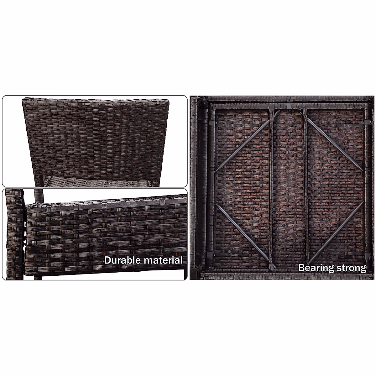 Strong Camel Dark Coffee Wicker Barstool Indoor Outdoor Patio Furniture All Weather Bar Stool