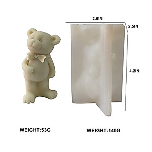 Candle Molds，Resin Molds 3D Silicone Mold for Candle Making Molds Candle Making Kits Moulds for Soaps Wax Clay Plaster Silicone Candles Resin Mould for Art Crafts and Festival Decoration (Color : Bea