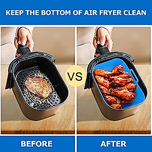 Air Fryer Silicone Liners - 2Pcs Reusable Silicone Pot for Ninja Foodi DZ201/DZ401 Dualzone Air Fryer, Oven Insert Silicone Bowl, Replacement of Parchment Paper Liners, Non Stick Basket Accessories