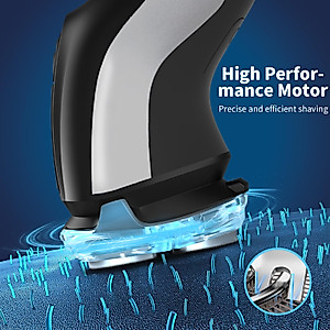 SweetLF Electric Razor for Men, 3 Blades, IPX7 Waterproof, USB Rechargeable, Wet & Dry Shaving, 4D Rotary Head, Pop-up Trimmer, SWS7105 [Upgrade], Black