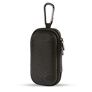 Portable Hard EVA Case, Hootek Protective Hard Shell Travel Carrying Case Bag with Dual Zipper and Metal Carabiner for MP3 Players, USB Cable, Earphones, Memory Cards, U Disk, Lens Filter, Keys, Coins