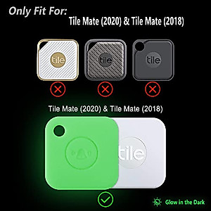 Geiomoo Silicone Case Compatible with Tile Mate 2020, Tile Mate 2018, Protective Cover with Carabiner (Luminous Green)