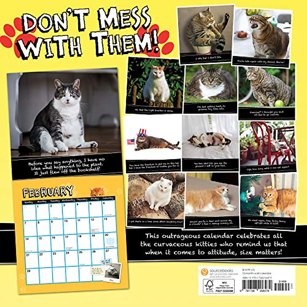 2021 Fat Cats Wall Calendar: A Monthly Calendar Full of Funny Felines and Hilarious Captions (The Perfect Funny Gift for Christmas and Cat Lovers)