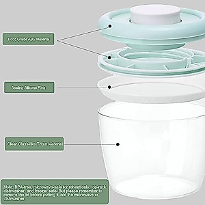 Meal Prep Containers Airtight Overnight Oats Containers 14 oz Tritan Chia Pudding Jars BPA-Free Oatmeal Containers with Lids for Milk Cereal Fruit Breakfast Leftovers (4PCS Light Blue Set)