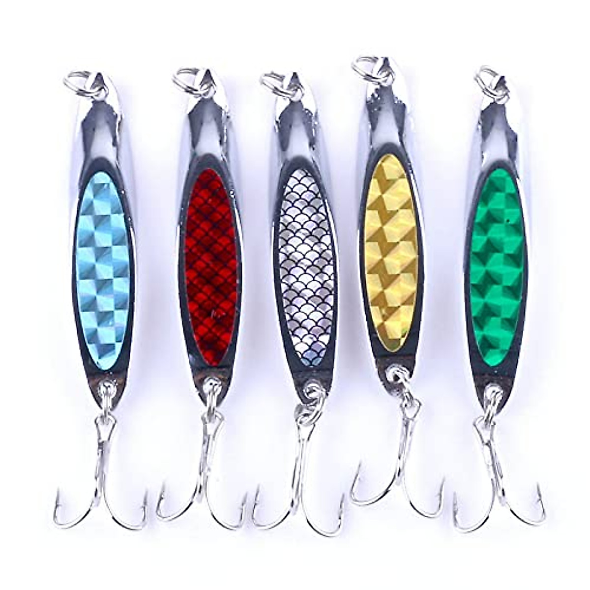 Fishing Lures,Fishing Spoons,Trout Lures,Bass Lures,2.75inch/.074oz,5-Piece Box,Applicable to Various Waters,Suitable for Many Kinds of Fish,Fishing Spoons Lures