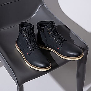 Vostey Men's Chukka Boots Motorcycle Casual Hiking Boot for Men(BMY671B Black 8)