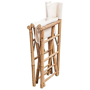 YAFF Folding Director's Chair 2 pcs Bamboo and Canvas
