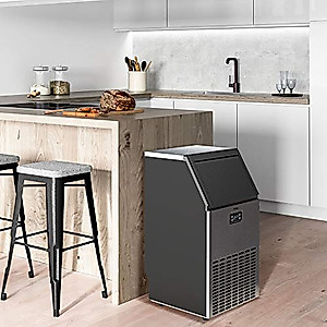 hOmeLabs Freestanding Commercial Ice Maker Machine - Makes 99 Pounds Ice in 24 hrs with 29 Pounds Storage Capacity - Ideal for Restaurants, Bars, Homes and Offices - Includes Scoop and Connection Hose