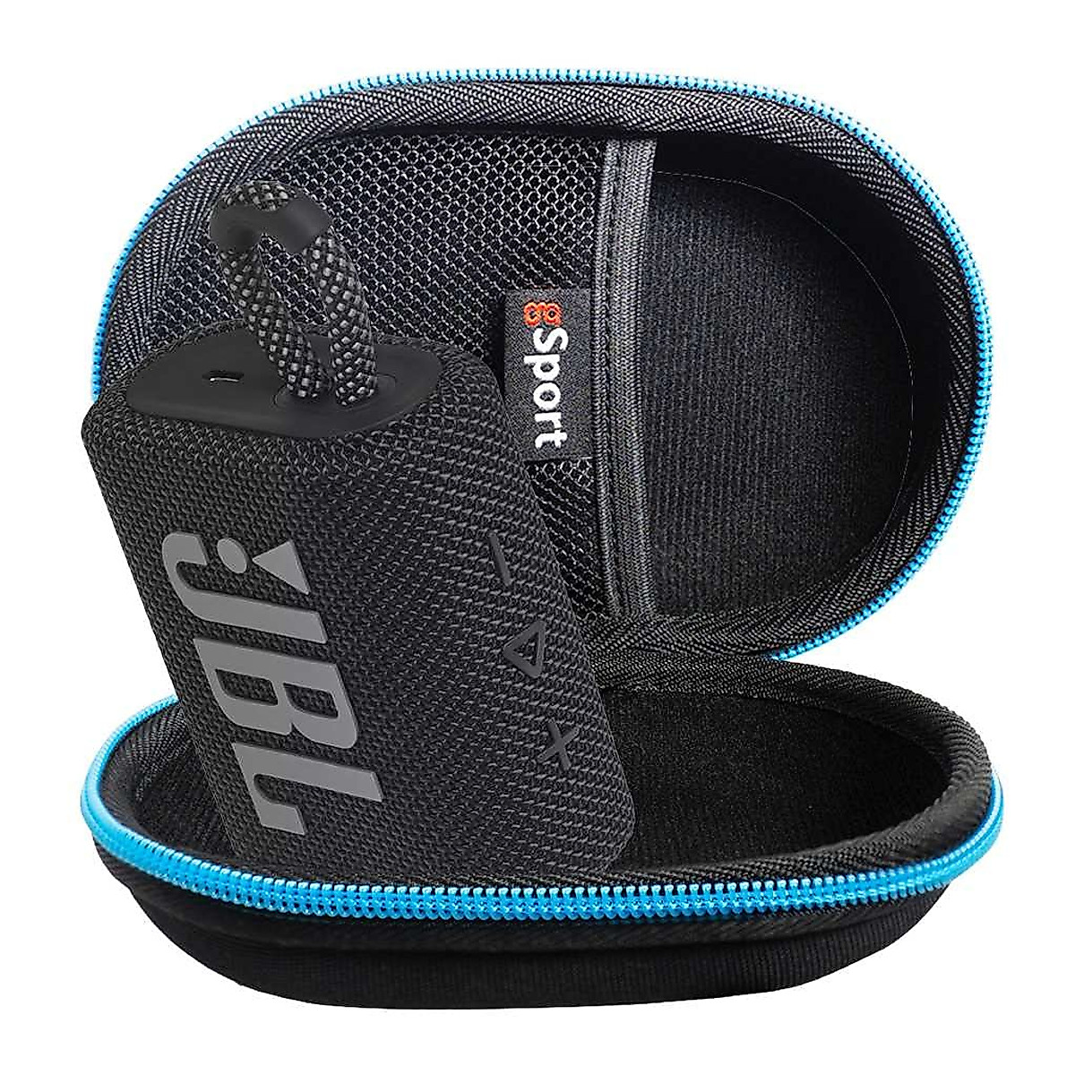 JBL GO 3 Waterproof Ultra Portable Bluetooth Speaker Bundle with gSport Deluxe Hardshell Case (Black)
