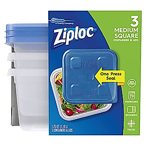 Ziploc® Plastic Food Storage Container Set, Clear, Pack Of 3
