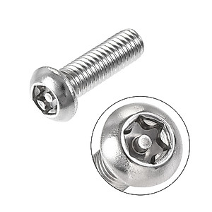 uxcell M6x20mm Torx Security Machine Screw, 20pcs Pan Head Screws Inside Column, with T30 L-Type Wrench, 304 Stainless Steel Fasteners Bolts