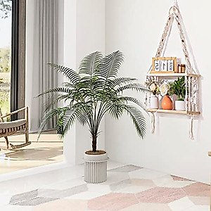 TENEWEE Boho Wall Hanging Shelves Macrame Floating Plant Photos Wood Shelf for Bedroom Living Room Apartment Decor