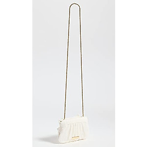 Loeffler Randall Women's Mini Pleated Frame Clutch with Bow, Pearl, Off White, One Size