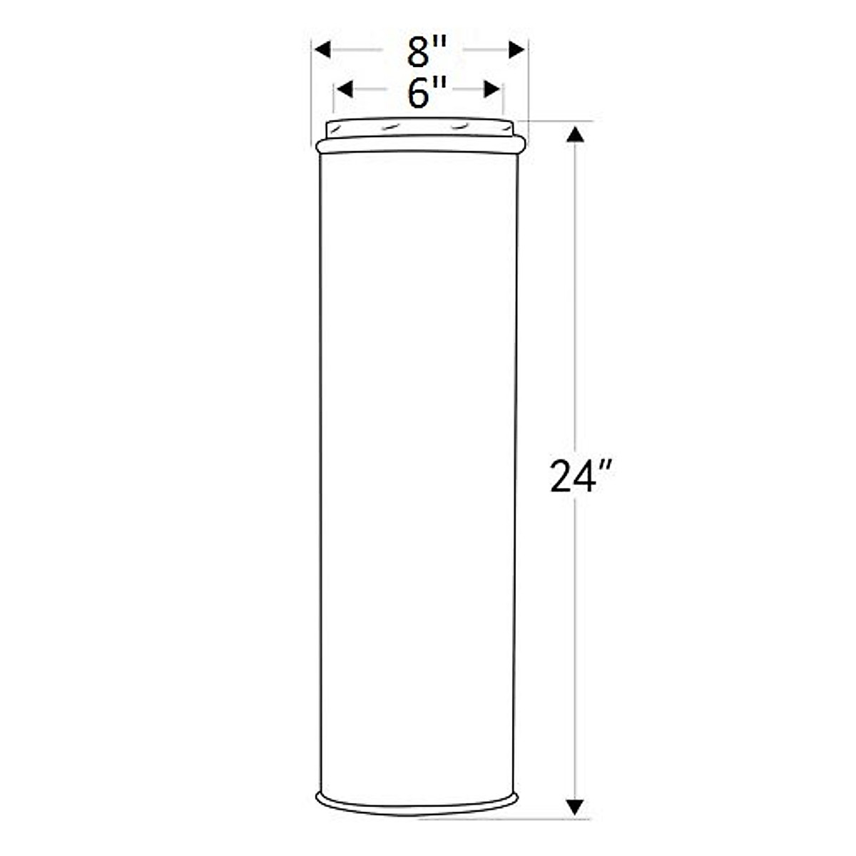 6" x 24" Class A, All Fuel, Double Wall, Insulated, Stainless Steel "Chimney Pipe" 6" Dia. x 24" Length