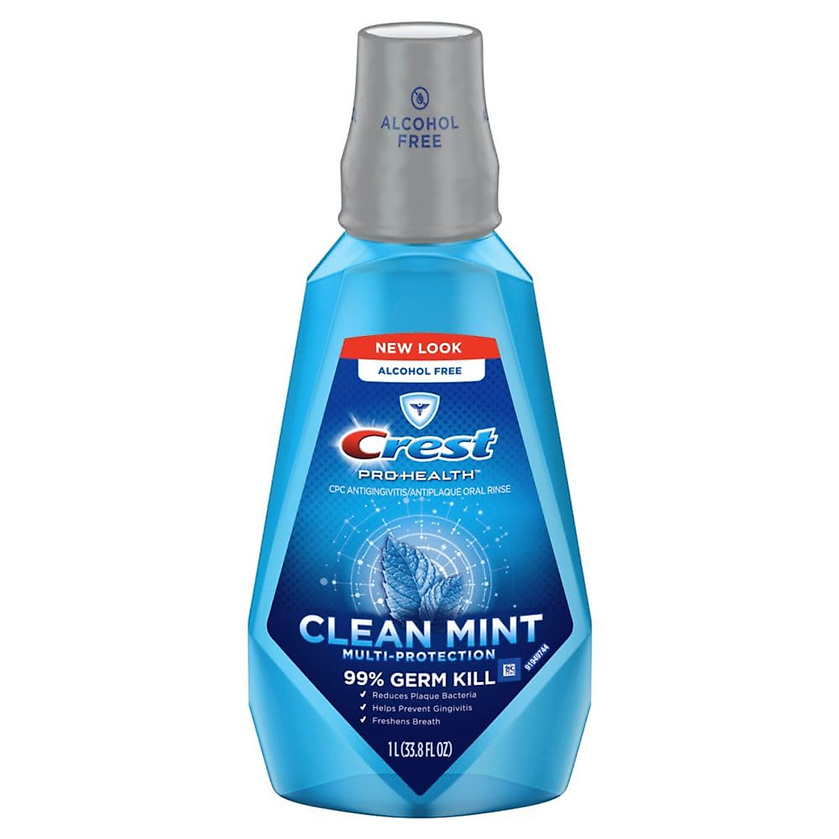 Crest Pro Health Multi-Protection Mouthwash with CPC (Cetylpyridinium Chloride), Clean Mint, 1L (33.8 fl oz)