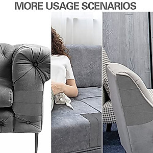 Azobur Velvet Rectangular Repair Patch, Self-Adhesive Flannel Fabric Patch, Multi Colors, Microfiber Patch，Can be Used to Patch Sofas, Car Seats, Handbags, Jacket Holes and Tears (Gray)