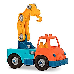 Battat- Wonder Wheels- Take-Apart Crane Truck – Toy Crane Truck With Drill For Kids – STEM Toy- Developmental Toy – 3 Years +