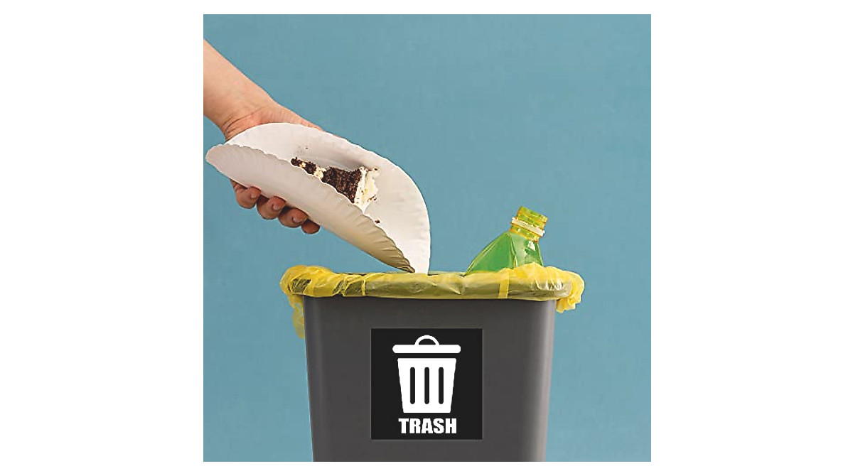 2 PCs Trash Stickers - Durable Waste Management Decals