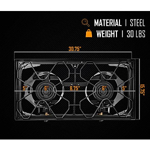 Concord Double Propane Burner, Outdoor 2 Burner Camping Stove for Cooking / Home Brewing / Making Sauce