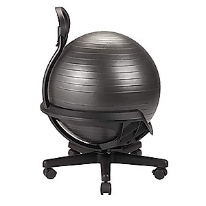 Gaiam Ultimate Balance Ball Chair with Swivel Base - Premium Exercise Stability Yoga Ball Ergonomic Chair for Home and Office Desk - Air Pump, Exercise Guide