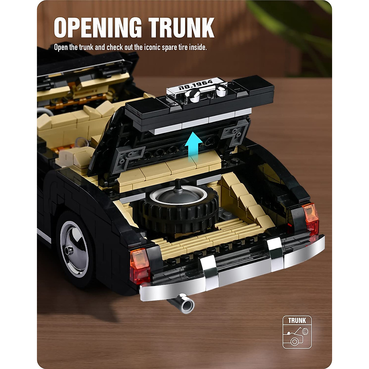 Nifeliz Retro Car ​Silver Cloud MOC Building Blocks and Construction Toy, Adult Collectible Model Cars Set to Build, 1:14 Scale Sports Car Model (1096 Pcs)