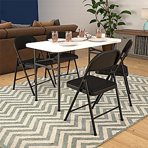 COSCO SmartFold® Fabric Folding Chair, 4-Pack, Black