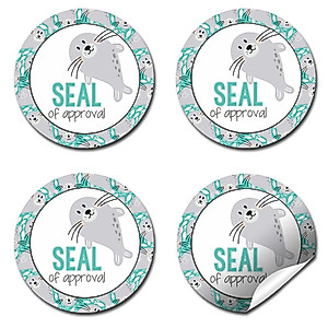 Seal of Approval Appreciation & Encouragement Sticker Labels, 40 2" Party Circle Stickers by AmandaCreation, Great for Teachers, Co Workers, Employees and Anyone Who Needs to Feel Appreciated