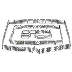 Toymany 64PCS Mini Toys Fence for Farm Animals - Tiny Horse Corral Plastic Fencing for Farm Barn Paddock Horses Figurines for Kids Toddlers