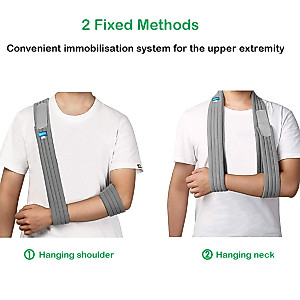 Unizooke Arm Sling - Medical Support Strap for Broken & Fractured Bones - Adjustable Shoulder, Rotator Cuff Full Soft Immobilizer - For Left, Right Arm, Men Women(Simple/Lightweight/Comfortable)