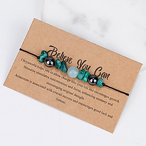 SuanlaTDS Natural Stone Beads Bracelet Rope,Handmade Woven Adjustable Bracelet Jewelry Gift for Women (B, One Size)