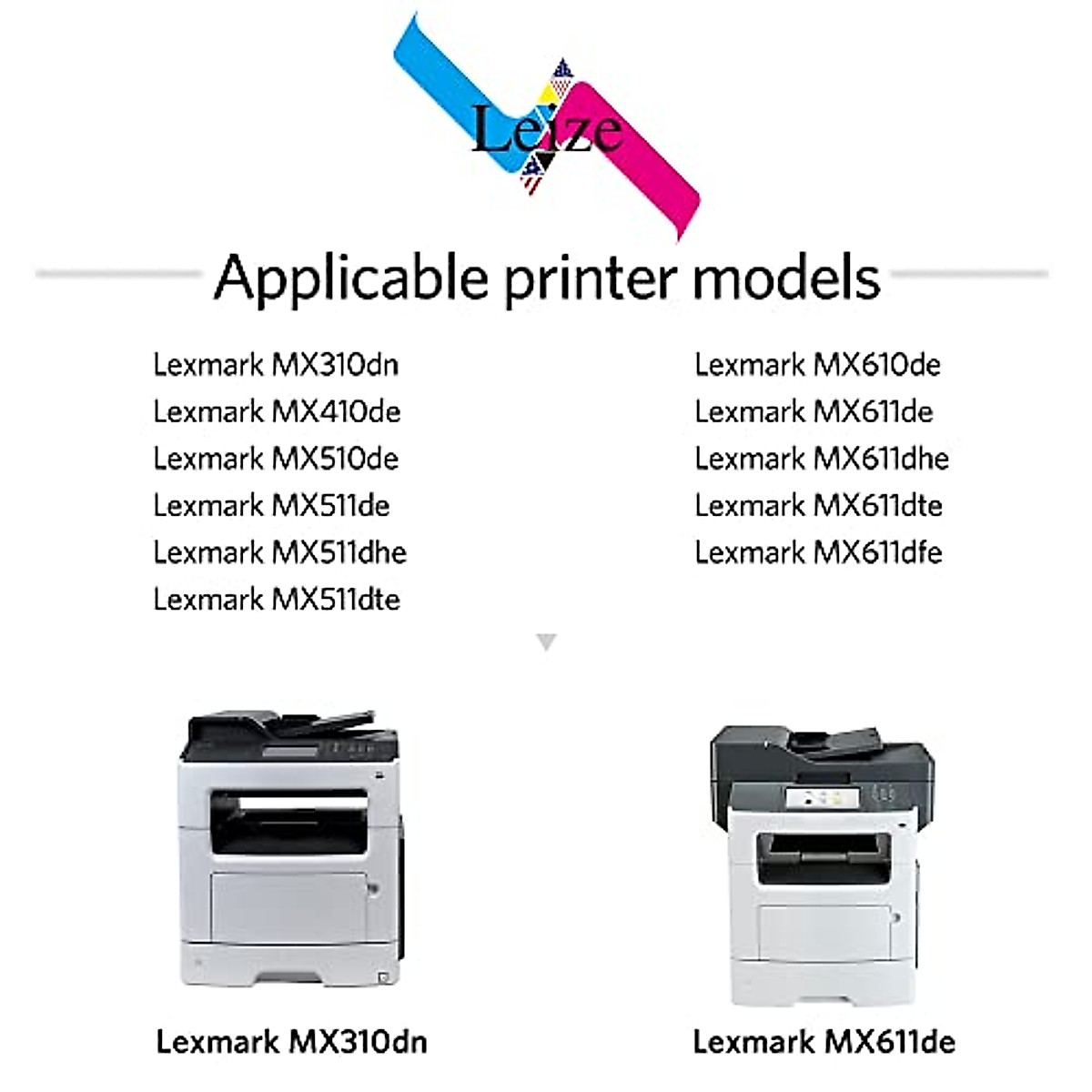 Leize Remanufactured Lexmark 60F1H00 601H Toner Cartridge use for Lexmark MX410de MX310dn MX611de MX510de MX310 MX410 MX510 MX511 MX610 MX611 Printer (High Yield 10,000 Pages, 1-Pack Black)