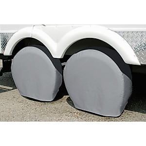 Explore Land Tire Covers 4 Pack - Tough Wheel Protector for Truck, SUV, Trailer, Camper, RV Universal Fits Tire Diameters 26-28.75 inches, Charcoal