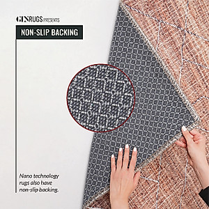 GLN Rugs Contemporary Collection - Machine Washable Modern Area Rug, Contemporary Washable Rug, Non Slip Area Rug, Abstract Living Room Rug, Bedroom Rug, Bathroom Rug (2'x3' Gray Rug)