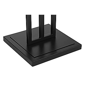 Franklin Iron Works Winslow Modern Industrial Floor Lamp 64" Tall Matte Black Metal 3-Light Rectangular Linen White Frosted Glass Shades for Living Room Reading Bedroom Office Family House Home