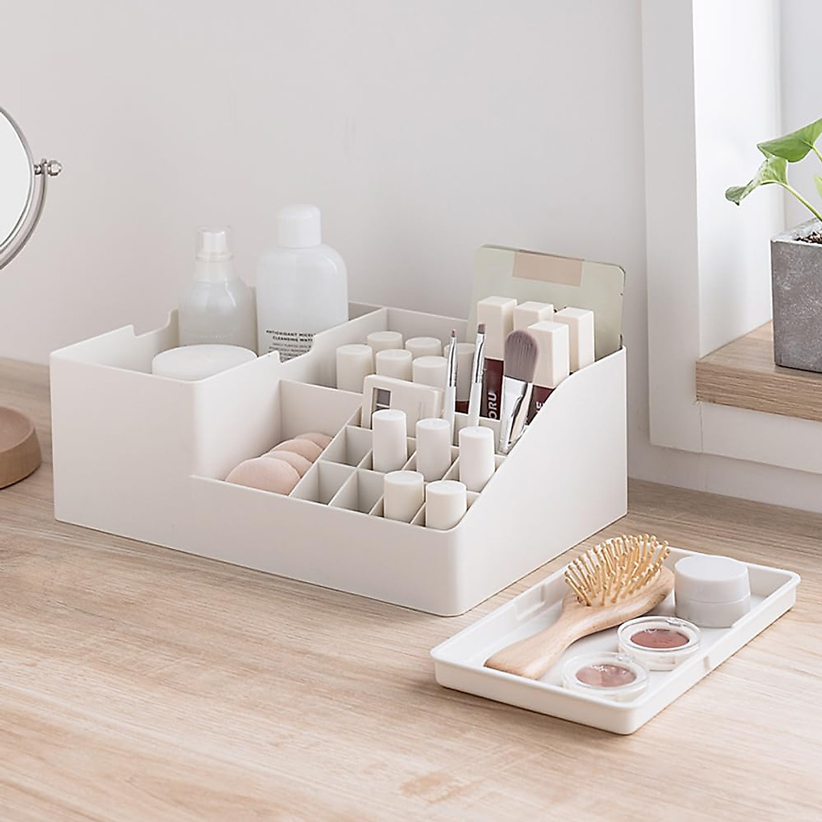 Poeland Cosmetic Storage Box Makeup Organizer Cabinet and Vanity Organizer