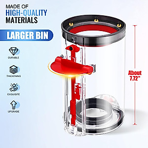 Upgraded Canister Replacement for Dyson V11 V15 SV14 SV15 SV22 Vacuum Cleaner Dust Bin, for Large Bin Part no. 970050-01 and Part no. 965443-01 with HEPA Filter