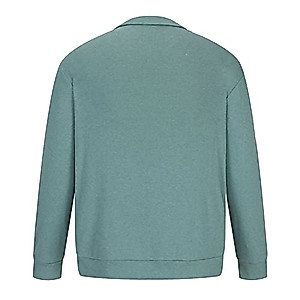 Men's Quarter Zip Pullover Premium Cashmere Long Sleeve Lightweight Mock Neck Shirt Tops Comfort Golf Running Sweatshirt Green