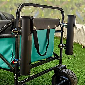 Folding Wagon Cart Umbrella and Fishing Rod Holder - Ideal for Wagon Cart, Garden, Gorilla, and Camping Carts - No Drilling Required